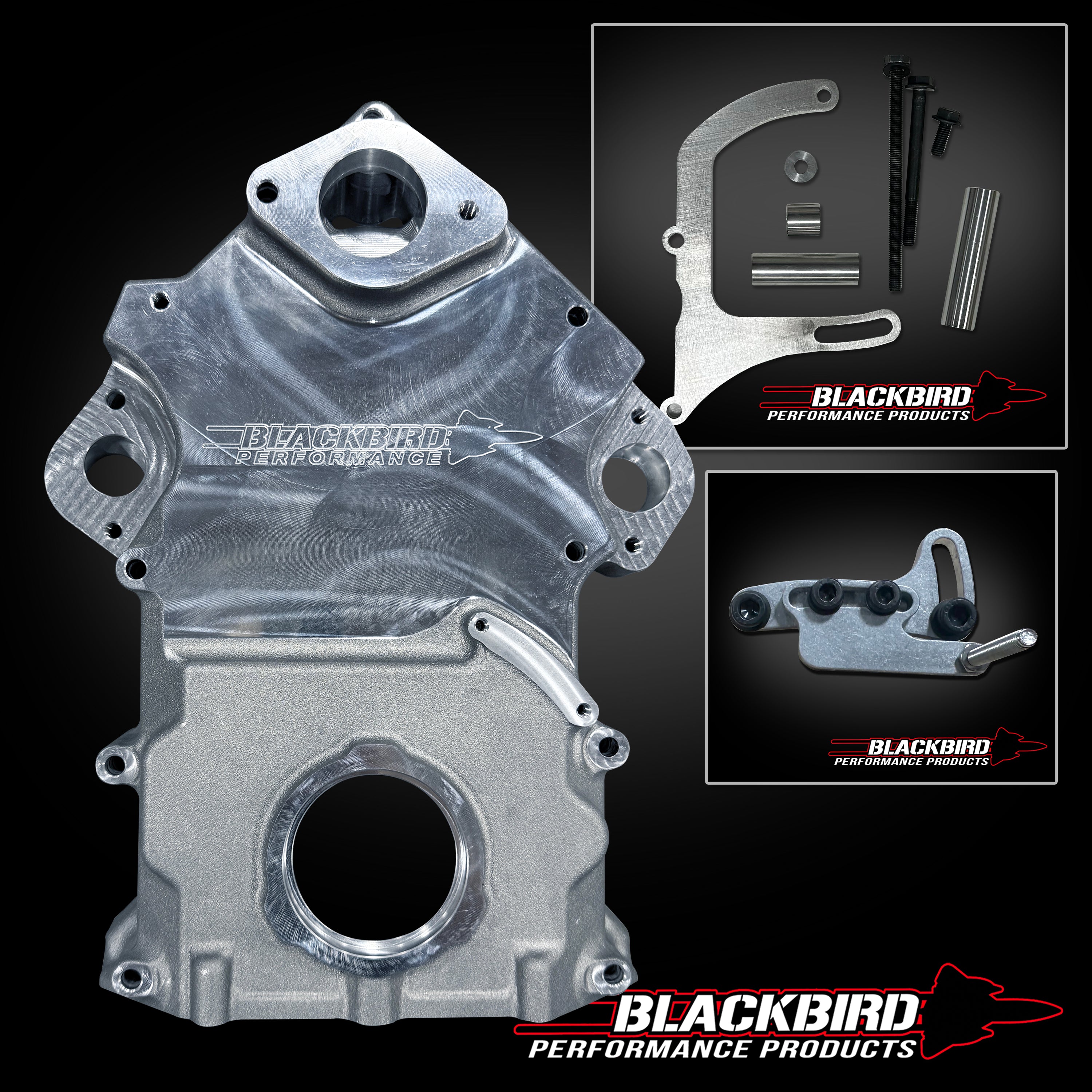 Swap/Race Cast Front Cover Kit with Timing Pointer & 93mm Denso Altern